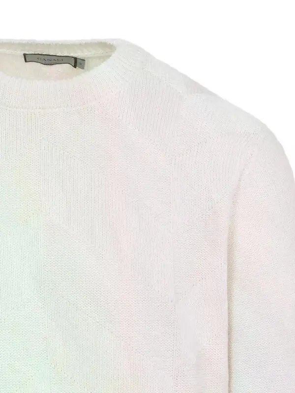 Canali Geometric Knitted Jumper - Neutrals
