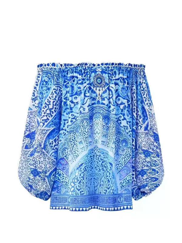 Camilla Bosphorous Off-shoulder Top With Blouson Sleeves