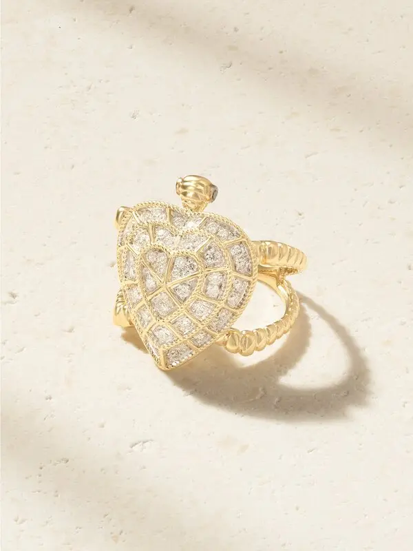 Yvonne Léon 9-karat Diamond Turtle Ring - Gold