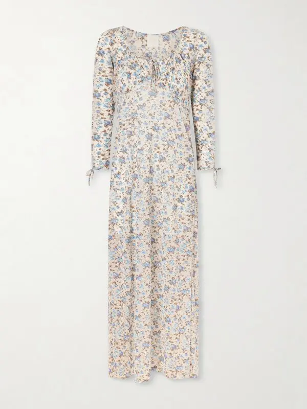 Anna Sui Calico Floral-print Jersey Midi Dress - Multi