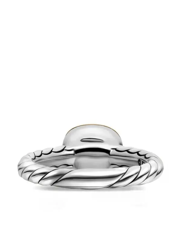 David Yurman Dy Mercer® Cushion Sky Blue Topaz Ring In Sterling And 18k Yellow Gold