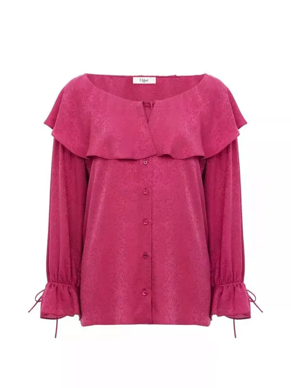 Chloé Silk Ruffled Collar Blouse