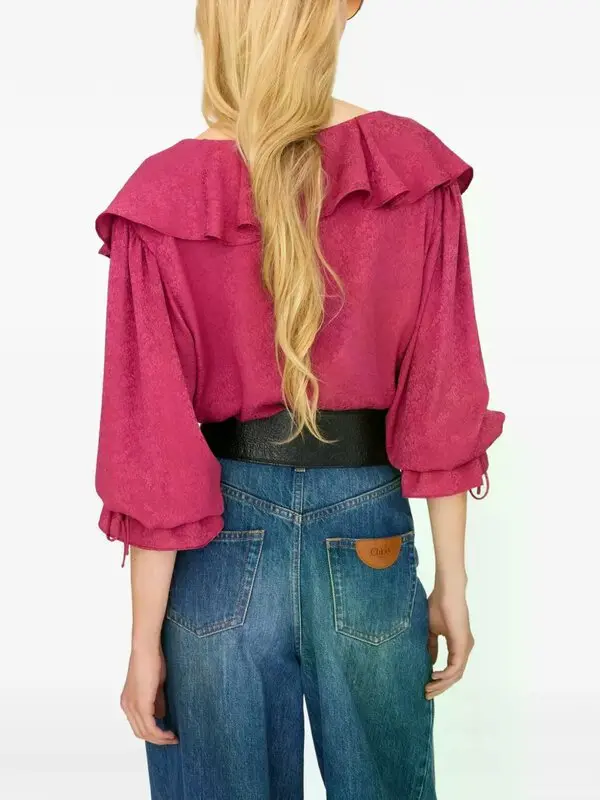 Chloé Silk Ruffled Collar Blouse