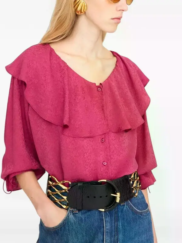 Chloé Silk Ruffled Collar Blouse