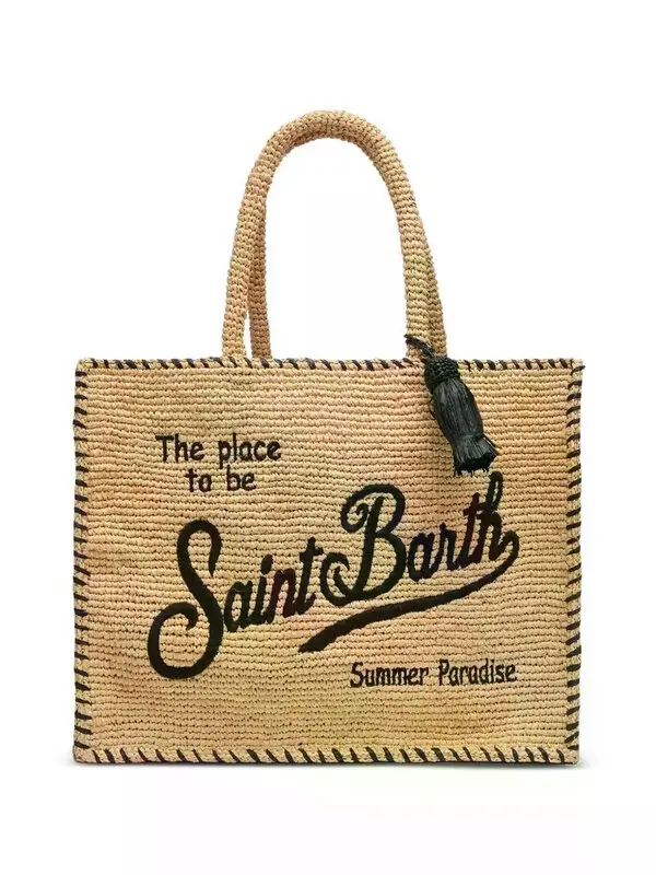 MC2 SAINT BARTH Collette Raffia Tote Bag - Neutrals