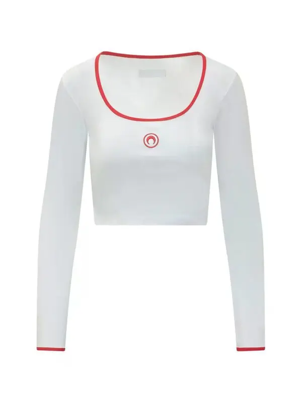 MARINE SERRE Long Sleeve T-shirt - White