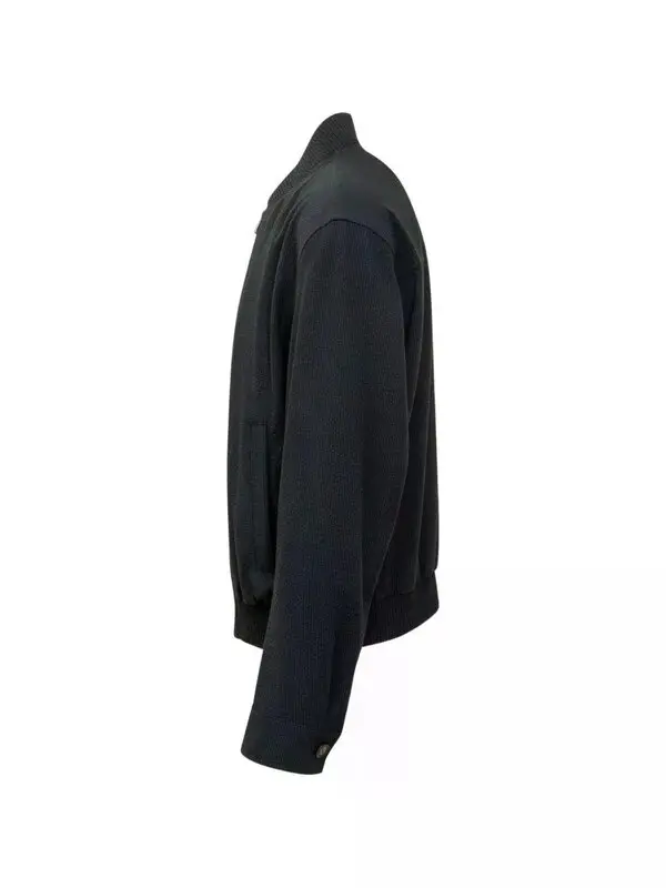BOSS Textured Zip Jacket - Blue