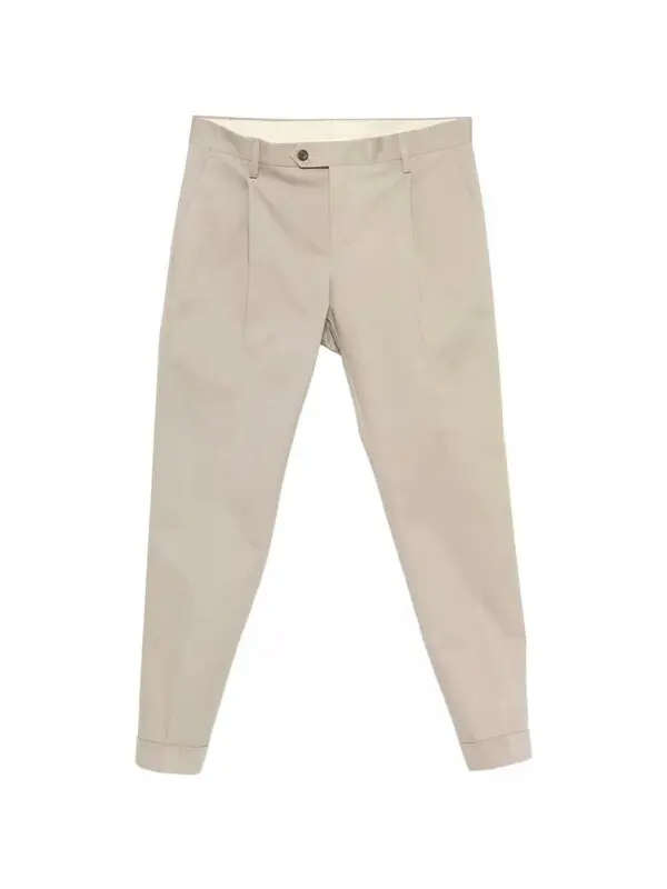 CENERE GB Pleated Cuffed Trousers - Neutrals