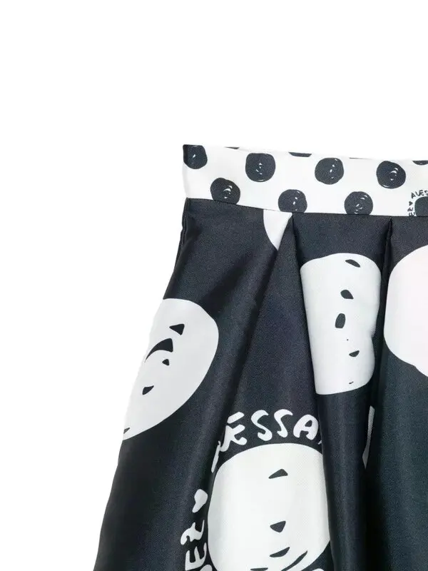 ALESSANDRO ENRIQUEZ Polka Dot Print Pleated Skirt