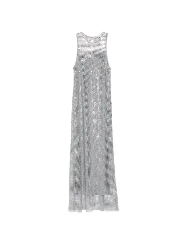 Marella Metallic Maxi Dress - Silver