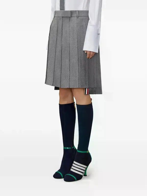 Thom Browne Seersucker Pleated Mini Skirt
