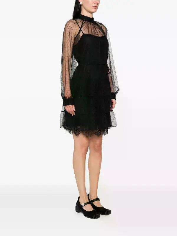 TWINSET Tulle Mini Dress With Tiered Skirt