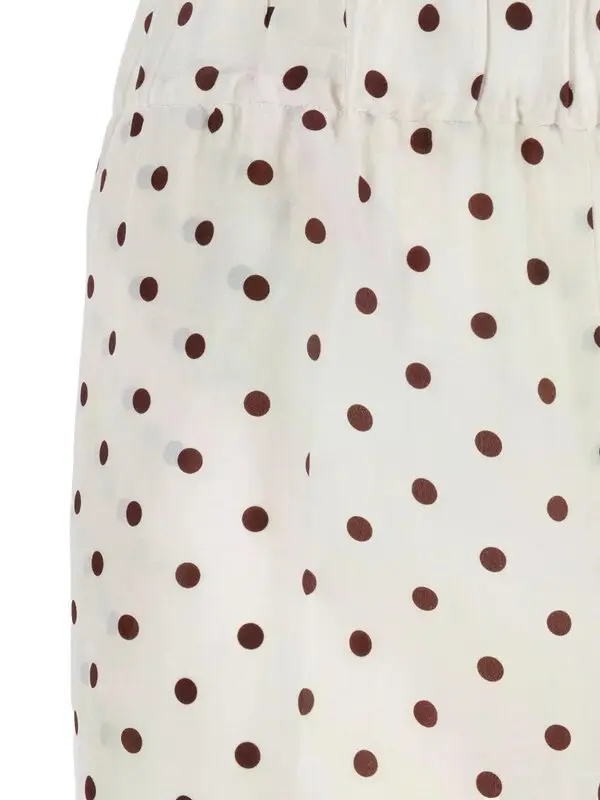 P.a.r.o.s.h Cream Polka Dot Silk Trousers - Neutrals