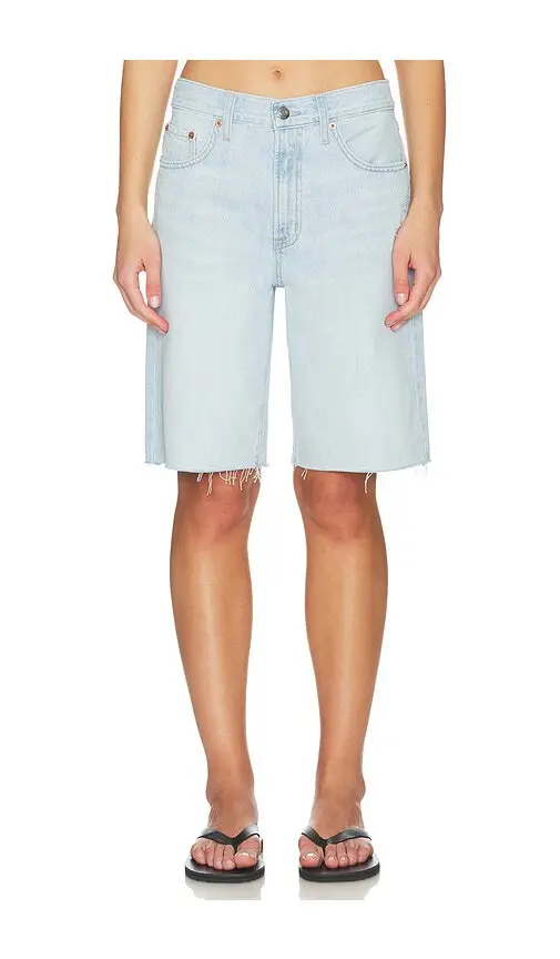 PISTOLA Nolan Relaxed Straight Cut Off Shorts - Blue