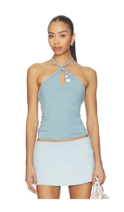 GEEL Carly Halter Neck Top - Blue