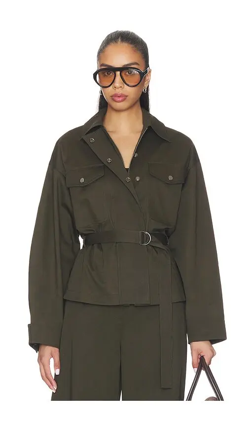 EAVES X Jasmine Tookes Lina Belted Jacket - Olive