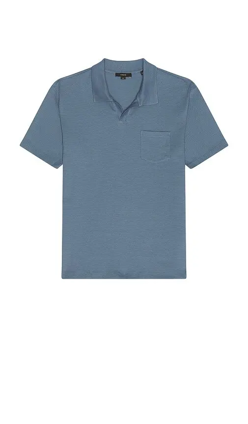 Vince Short Sleeve Johnny Collar In . Also