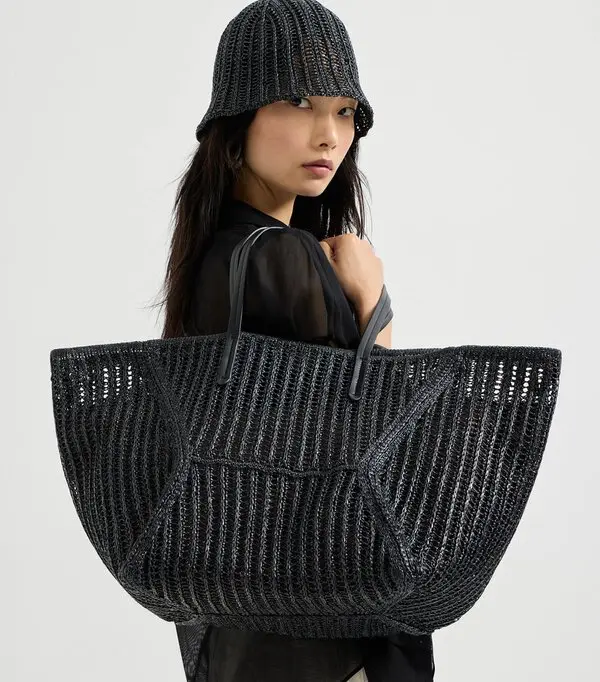 Brunello Cucinelli Techno Raffia Knit Bc Duo Tote Bag