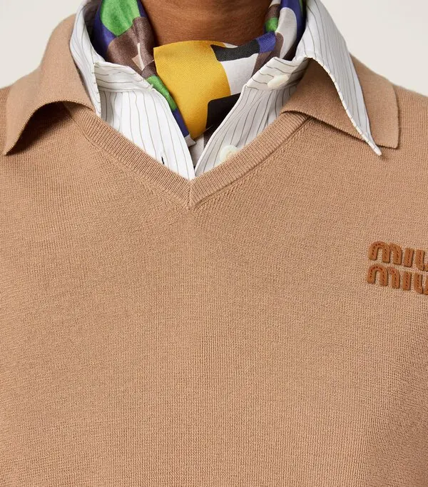 Miu Miu Oversized Cashmere Polo Sweater
