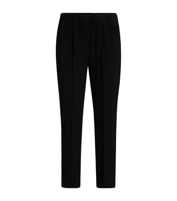 Brunello Cucinelli Crepe Slim Fit Trousers - Black