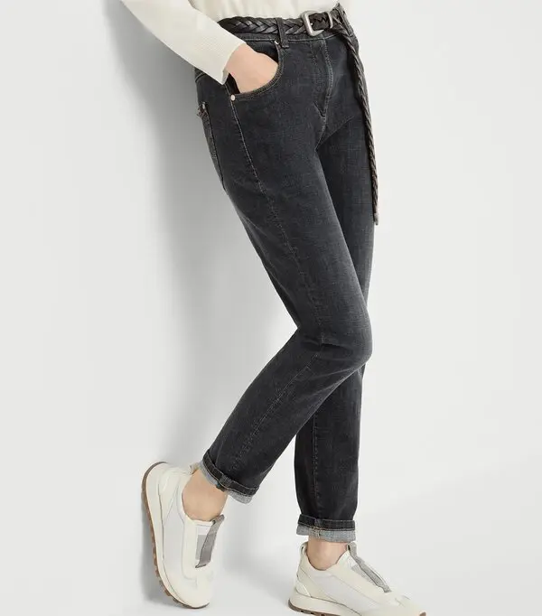 Brunello Cucinelli Slim Fit Stretch Cotton Jeans