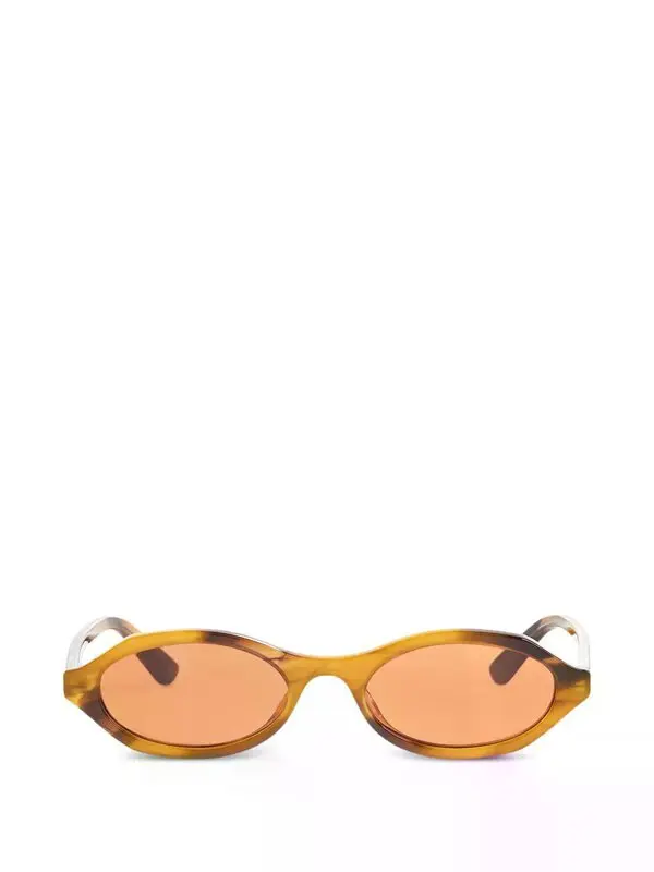 Alexander McQueen Oval Frame Sunglasses - Brown
