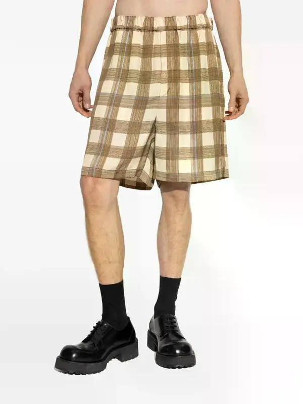 JIL SANDER Checked Plaid Shorts
