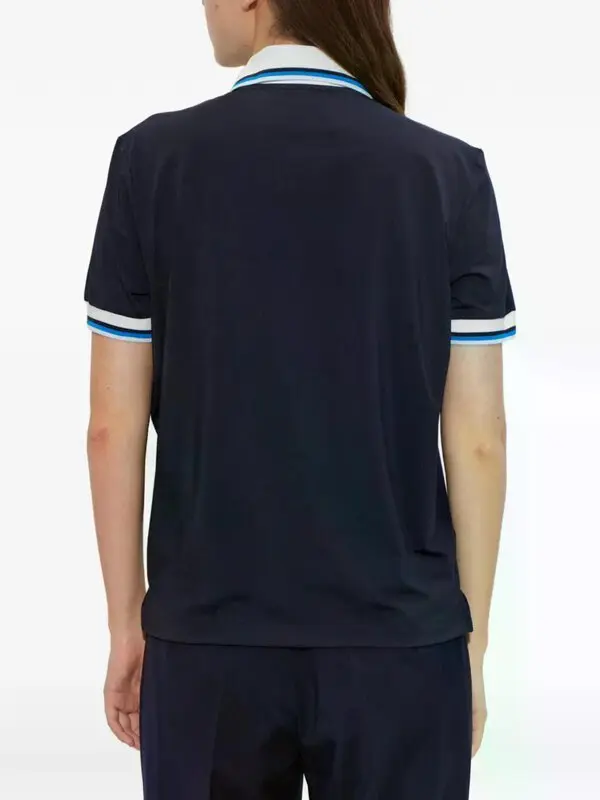 Bogner Zip Collar Striped Polo Shirt