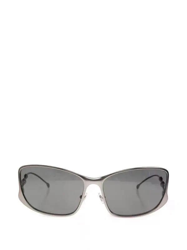 DIESEL® Oval Embellished Sunglasses - Silver