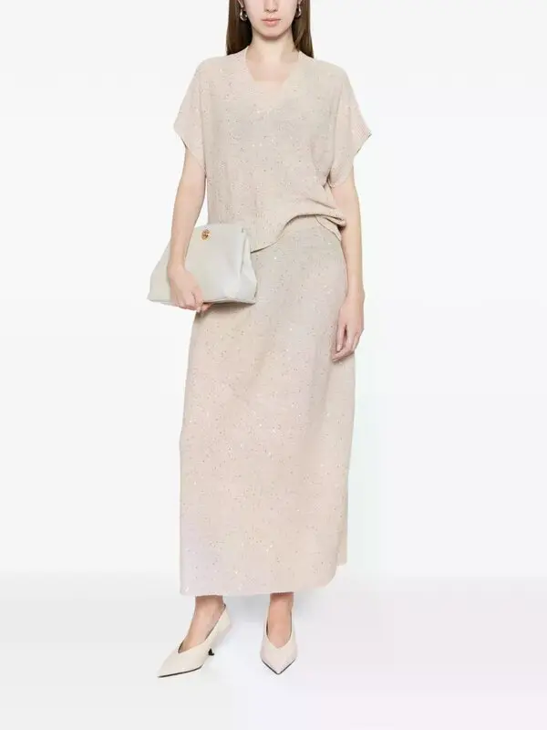 Antonelli Firenze V-neck Sequin Embellished T-shirt