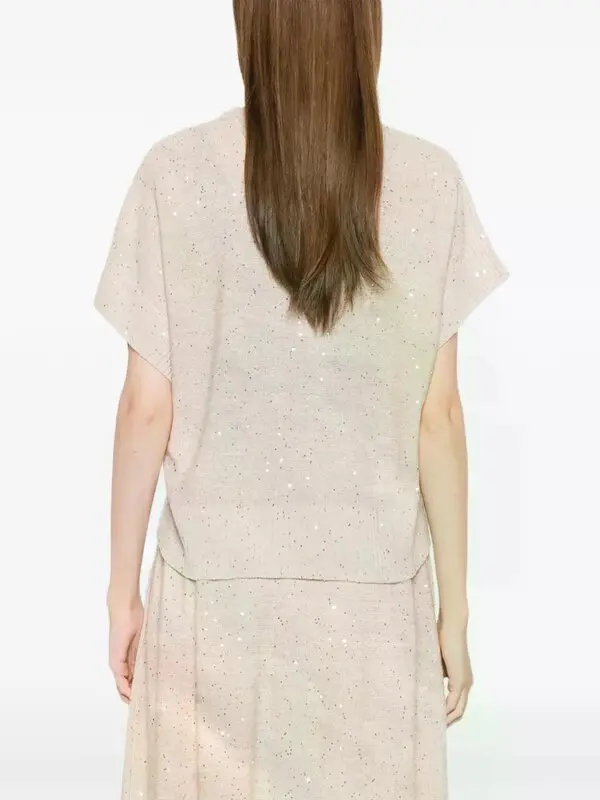 Antonelli Firenze V-neck Sequin Embellished T-shirt