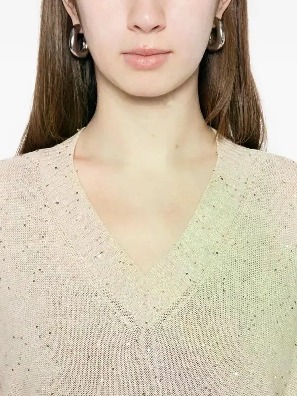 Antonelli Firenze V-neck Sequin Embellished T-shirt
