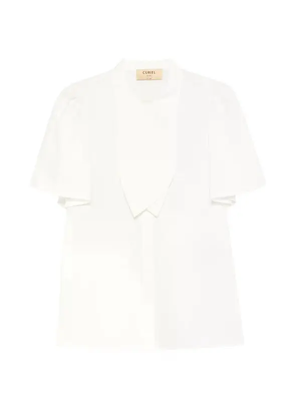 CURIEL Puff-sleeve Blouse With Button Fastening - White
