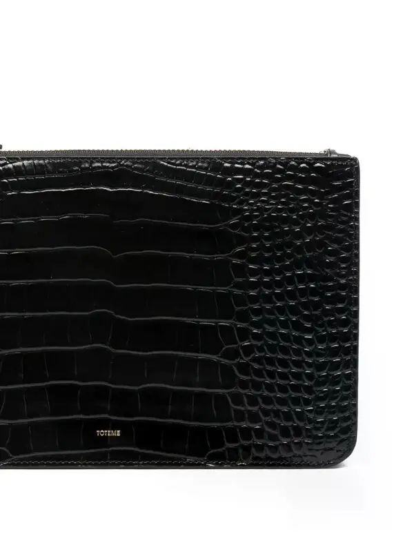 TOTEME Crocodile-embossed Clutch Bag - Black