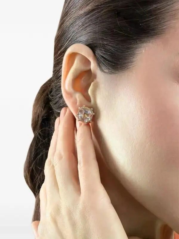 Goshwara Rock Crystal And Diamond Stud Earrings