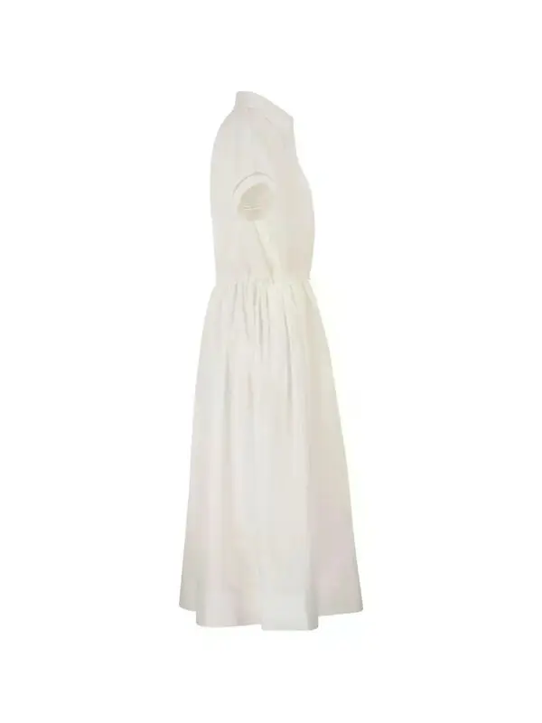 Fabiana Filippi Short-sleeved Midi Dress With Drawstring Waist - White