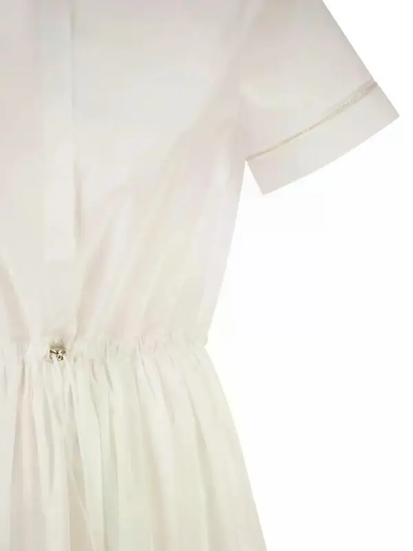Fabiana Filippi Short-sleeved Midi Dress With Drawstring Waist - White