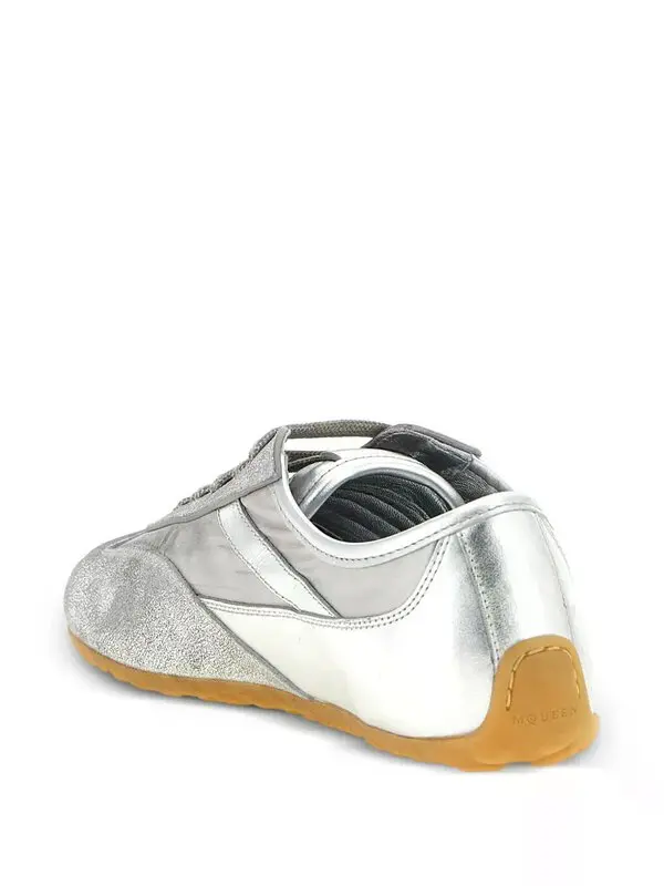 Alexander McQueen Embossed Logo Lace-up Sneakers - Silver