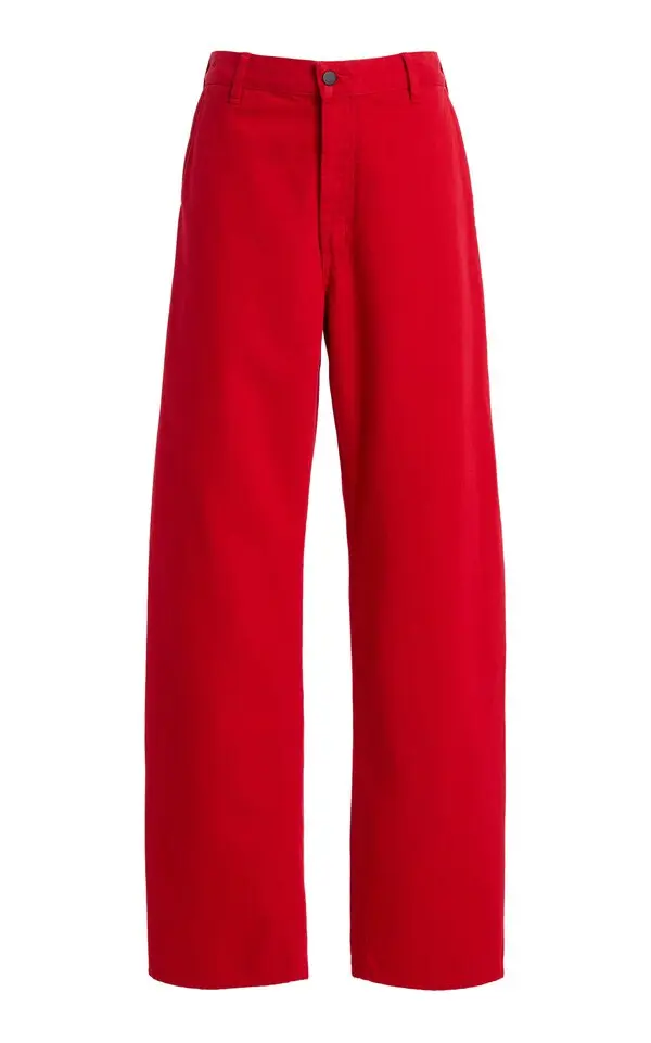KALLMEYER Wide Leg Column Jeans - Red
