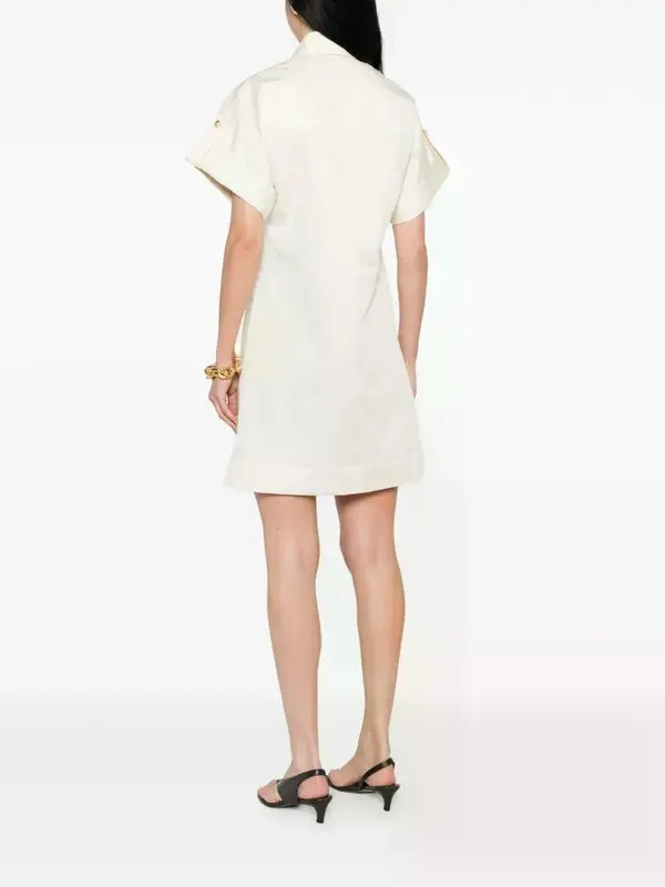 JOSEPH Short-sleeve Collared Mini Dress - Neutrals