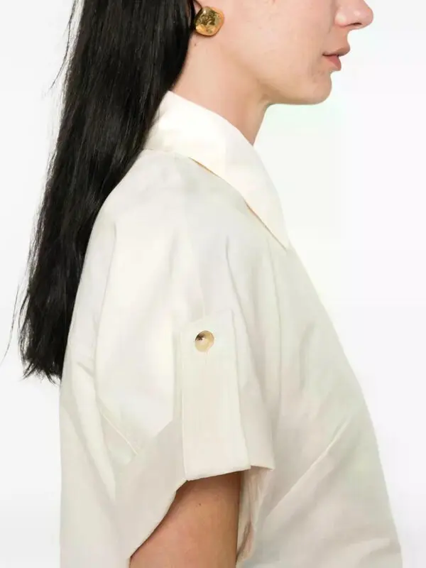 JOSEPH Short-sleeve Collared Mini Dress - Neutrals