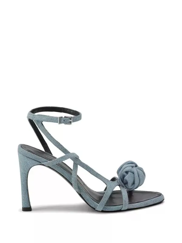 ROTATE BY BIRGER CHRISTENSEN Knot Denim High Heel Sandals - Blue