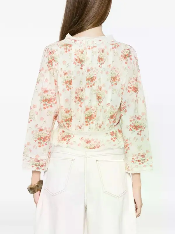 DÔEN Hillock Lace Blouse In Floral Print