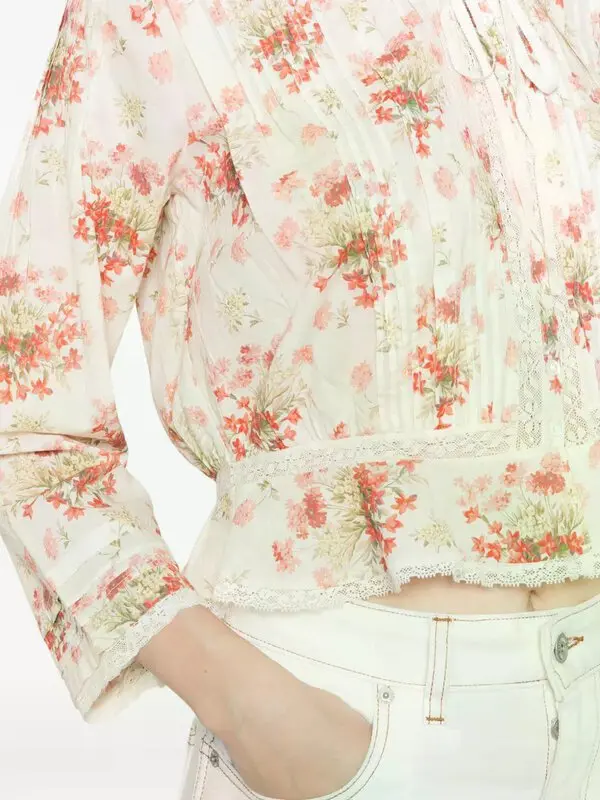 DÔEN Hillock Lace Blouse In Floral Print