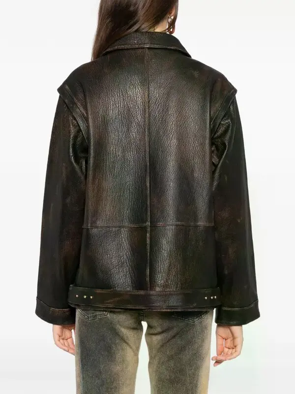Cynthia Rowley Belted Leather Jacket
