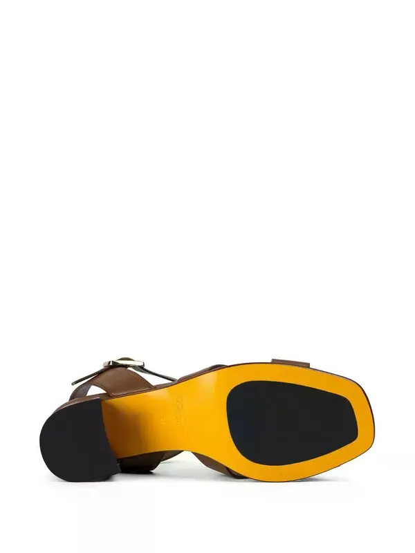 DOUCAL'S Leather Sandals With Buckle Fastening - Brown