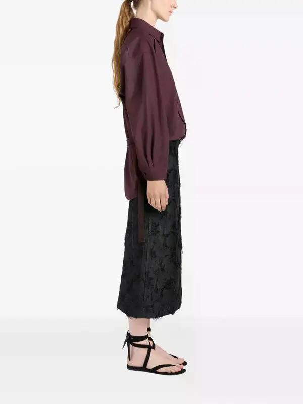 Proenza Schouler Dalma Jacquard Midi Skirt - Black