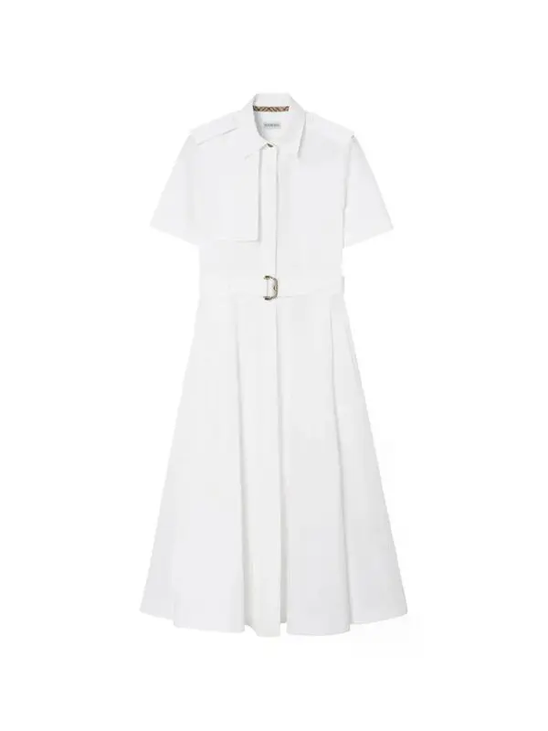 Burberry Cotton Poplin Shirt Dress - White