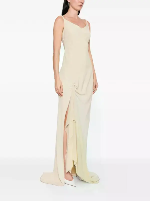 DE SANTIS Sleeveless Gathered Maxi Dress