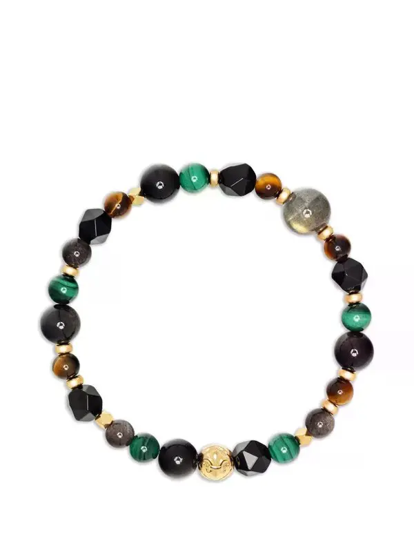 NIALAYA JEWELRY Malachite Beaded Bracelet - Gold